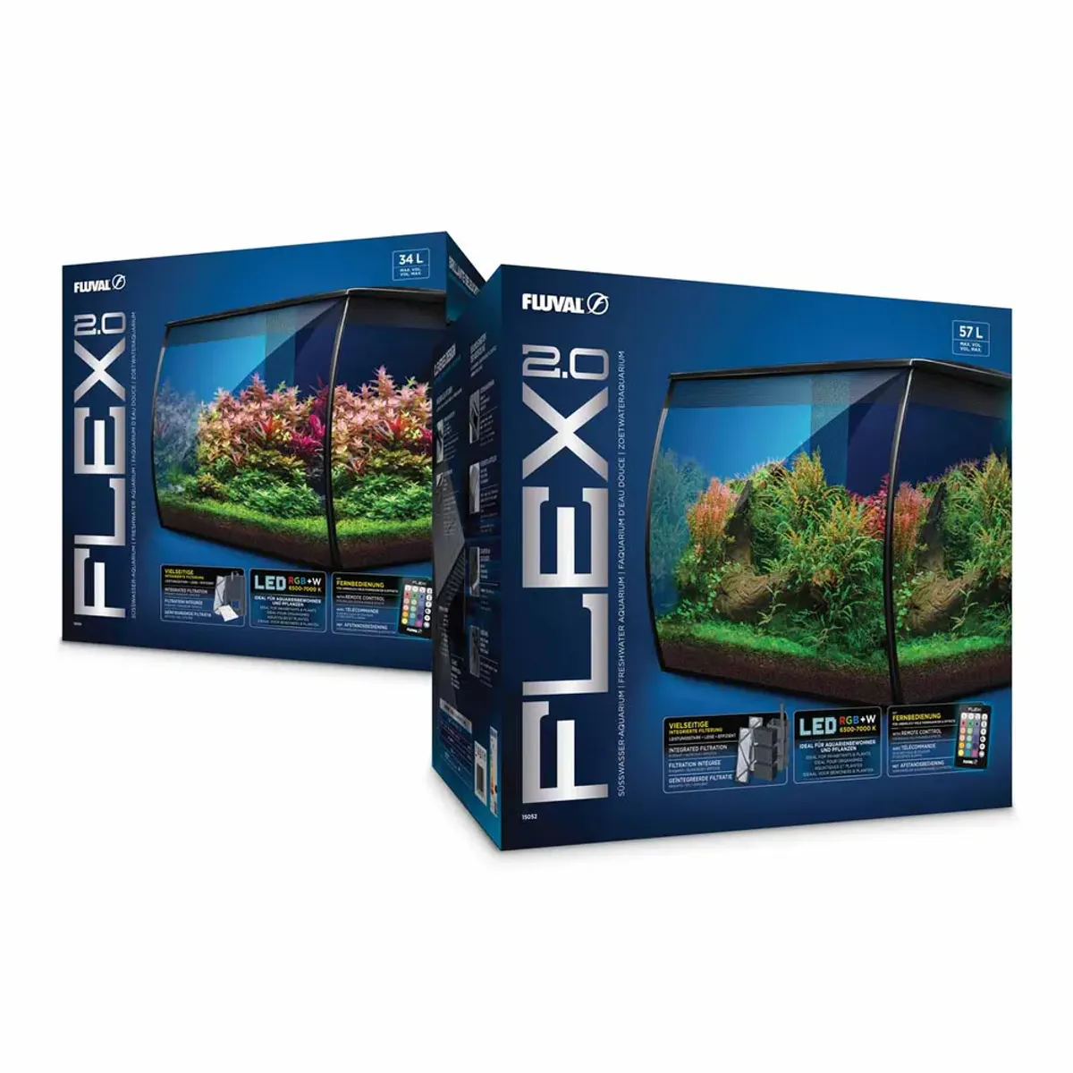 Fluval Flex 2.0 34L Sort - Akvarieboden